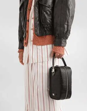 Dolce & Gabbana Lock Polished Alligator Handbag - Black