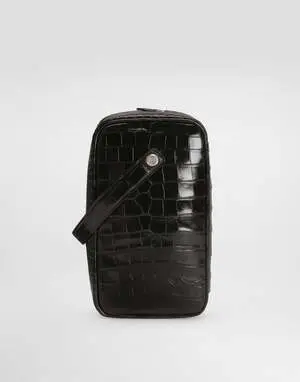 Dolce & Gabbana Lock Polished Alligator Handbag - Black