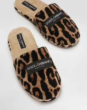 Dolce & Gabbana Leopard-print Terry Slippers