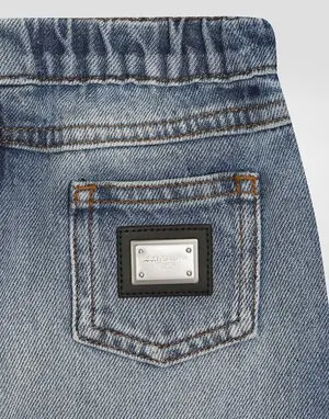 Dolce & Gabbana Denim Bermuda Shorts With Salt & Pepper Wash