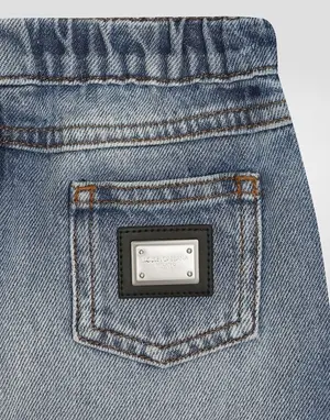 Dolce & Gabbana Denim Bermuda Shorts With Salt & Pepper Wash