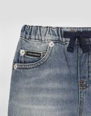 Dolce & Gabbana Denim Bermuda Shorts With Salt & Pepper Wash