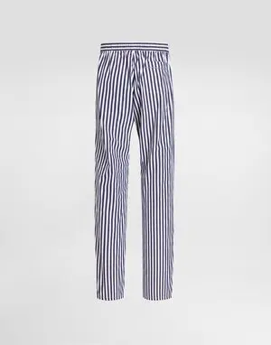Dolce & Gabbana Striped Poplin Vanity Trousers With Piping - Multicolor