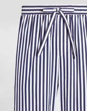 Dolce & Gabbana Striped Poplin Vanity Trousers With Piping - Multicolor