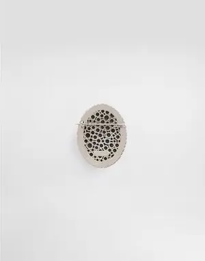 Dolce & Gabbana Oval Cameo Pin - Silver