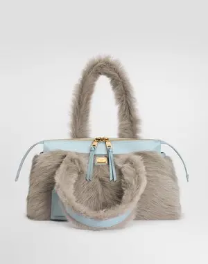Dolce & Gabbana Vittoria Shoulder Bag In Shearling And Calfskin - Multicolor