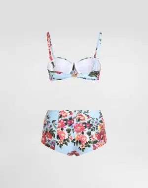 Dolce & Gabbana Flower Bouquet-print Balconette Bikini - Multicolor