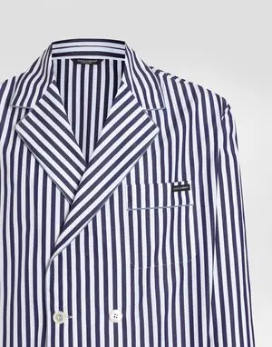 Dolce & Gabbana Striped Poplin Vanity Robe