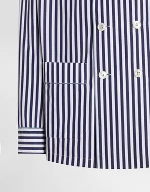 Dolce & Gabbana Striped Poplin Vanity Robe