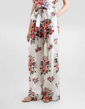 Dolce & Gabbana Floral Print Twill Trousers - Multicolor