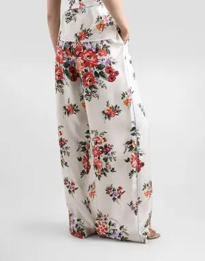 Dolce & Gabbana Floral Print Twill Trousers - Multicolor