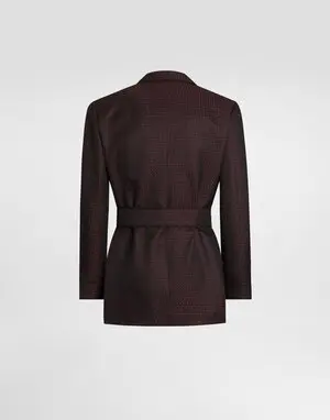 Dolce & Gabbana Double-breasted Micro-pattern Jacquard Jacket - Multicolor