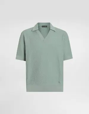 Dolce & Gabbana Micro-dot Stitch Polo Shirt - Multicolor