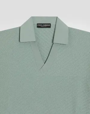 Dolce & Gabbana Micro-dot Stitch Polo Shirt - Multicolor