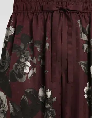 Dolce & Gabbana Peony Ramage-print Twill Trousers