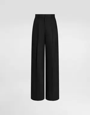 Dolce & Gabbana Single-breasted Suit In Linen Canvas - Black