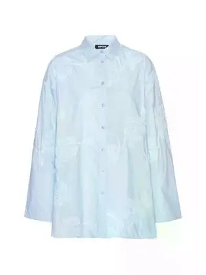 ROTATE BY BIRGER CHRISTENSEN Embroidered Floral Cotton Shirt - Blue