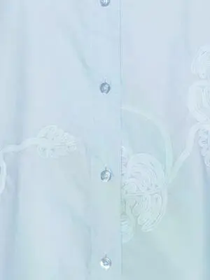 ROTATE BY BIRGER CHRISTENSEN Embroidered Floral Cotton Shirt - Blue