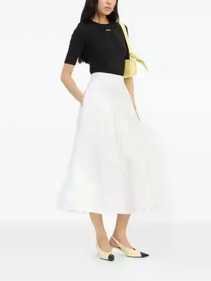 ROTATE BY BIRGER CHRISTENSEN Embroidered Floral Maxi Skirt - White