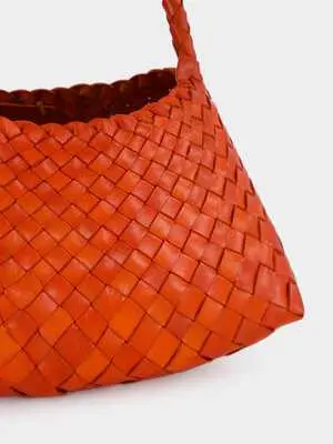 Dragon Diffusion Rosanna Naranja Woven Leather Baguette - Orange