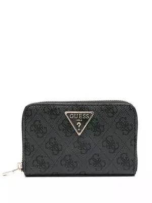 Guess Logo Zip Wallet Grey