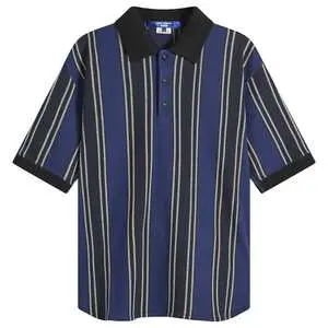 Junya Watanabe Raschel Polo - Navy/blue/white