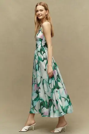 Bardot Arletha Halter Maxi Dress - Green Pattern