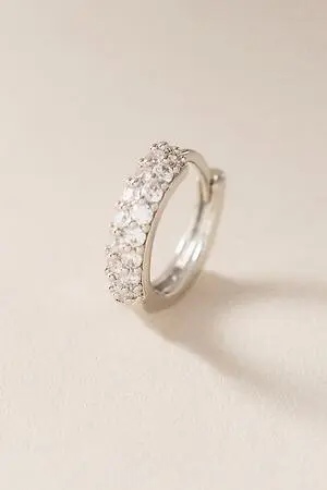 LUV AJ Pave Huggie Hoop Earrings - Silver
