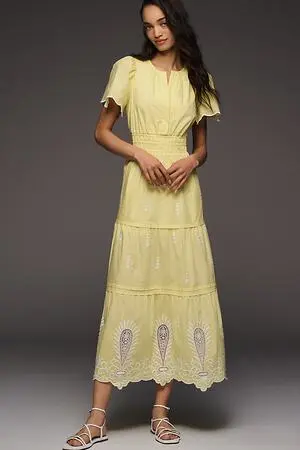THE SOMERSET COLLECTION BY ANTHROPOLOGIE Maxi Dress - Honey Dew