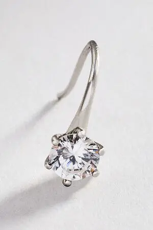 Anthropologie Crystal French Hook Earrings - Silver