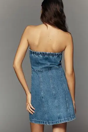 English Factory Strapless Denim Mini Dress