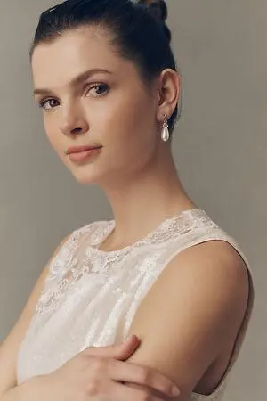 Anthropologie Vintage Pearl Drop Earrings - Silver