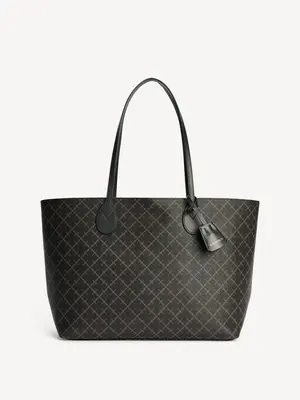 BY MALENE BIRGER By Malene Birger Abigail Printed Tote Bag Dark Chokolate
