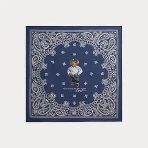 Ralph Lauren Polo Bear Paisley Cotton Bandanna - Navy Multi