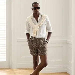Ralph Lauren Pine-print Silk Twill Shorts - Mocha