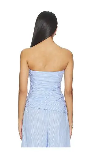 Simkhai Emerson Ruched Bustier Top - Blue