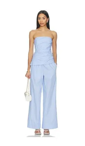 Simkhai Emerson Ruched Bustier Top - Blue