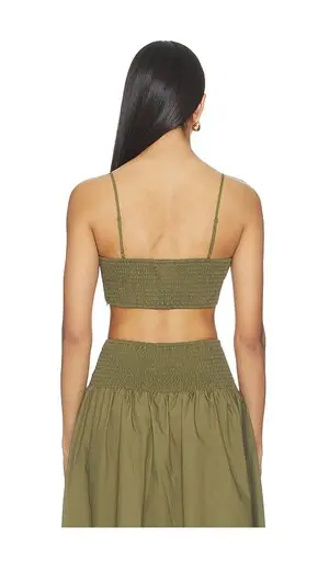 Susana Monaco X Revolve Poplin Crop String Top - Olive
