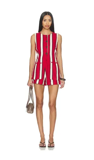 SIMONMILLER Del Mar Linen Vest - Red