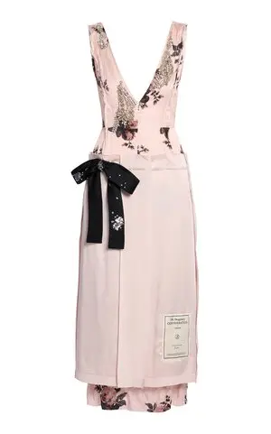 Erdem Satin Cady Embellished Midi Dress - Multi