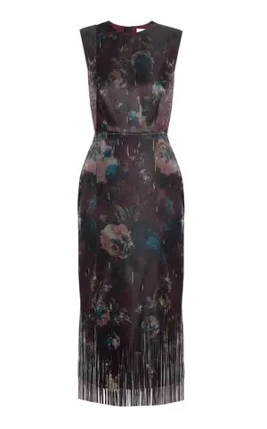 Erdem Cotton-blend Jacquard Fringed Midi Dress