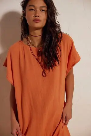 Free People Tierney Linen Maxi Dress - Dusted Clay