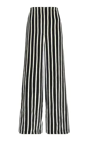 ANDRES OTALORA Lo Harias Embroidered Wide-leg Pants - Black