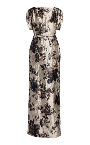 Erdem Textured Satin Gown - Print