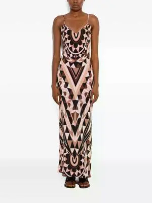 Emilio Pucci Manuba Geometric-Pattern Dress Brown