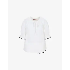 Marni Keyhole-detail Pleated Silk-blend Top