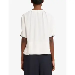 Marni Keyhole-detail Pleated Silk-blend Top