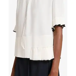 Marni Keyhole-detail Pleated Silk-blend Top