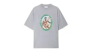 Off-White Fresco Oval Skate Short Sleeve Tee Shirt - Grey