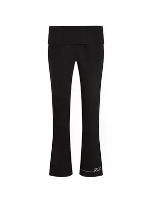 Karl Lagerfeld Signature Flare Palazzo Pants - Black